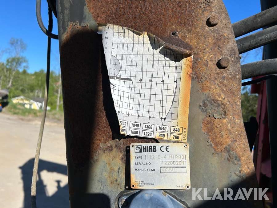 Påhängskran Hiab 122 E4 HiPro, Sundsvall, Klaravik auktioner