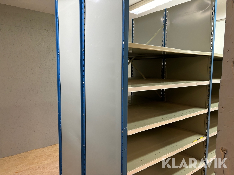Hyllsystem plåt djup 60 cm, Ulricehamn, Klaravik auktioner
