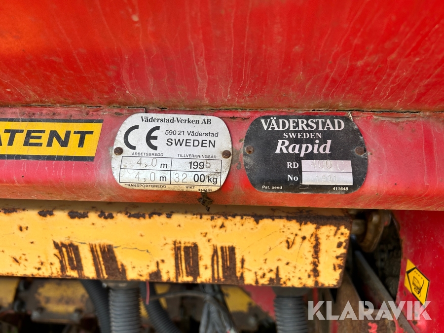 Såmaskin Väderstad Rapid 400C, Sundsvall, Klaravik auktioner
