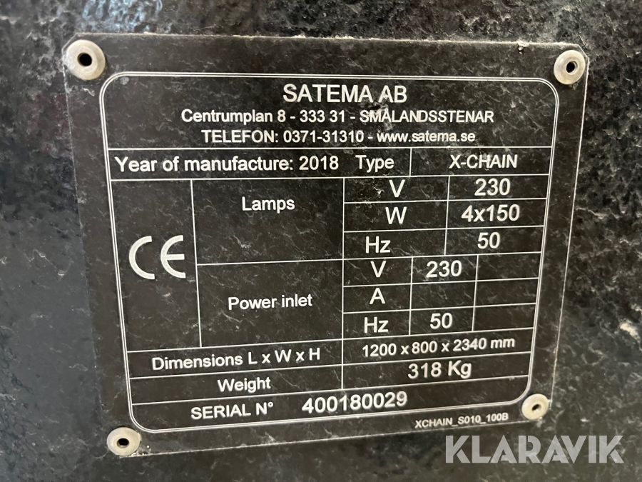 Belysningsmast Satema X-chain, Vallentuna, Klaravik auktione