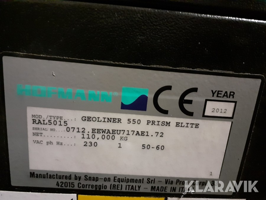 Hjulinställare Hofmann Geoliner 550 Prism Elite