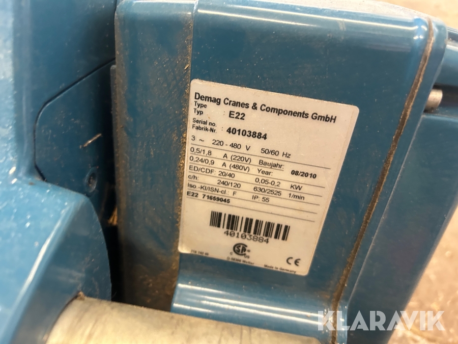 Telfer Demag E22, Heby, Klaravik auktioner
