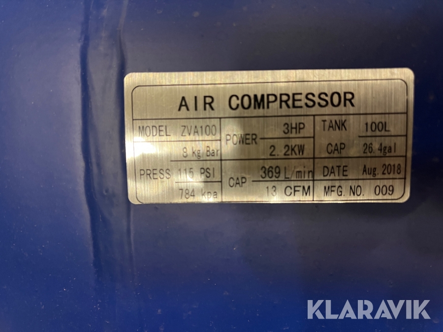 Kompressor Guangda 3hp, Östhammar, Klaravik auktioner