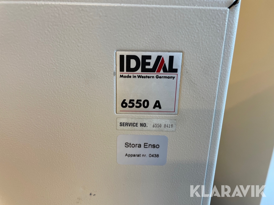 Pappersskärmaskin giljotin Ideal , Karlstad, Klaravik auktio