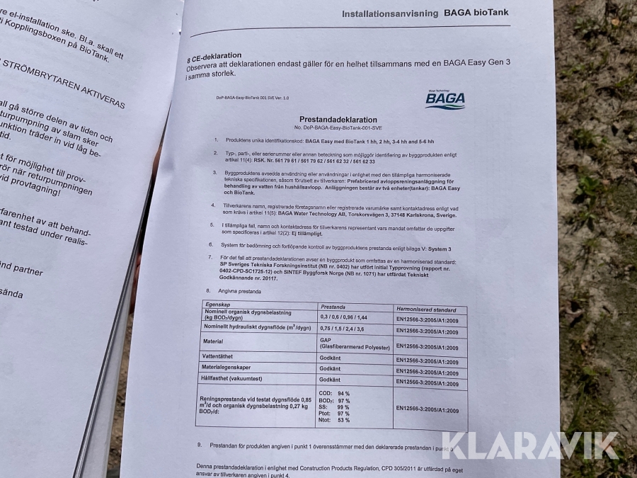 Reningsverk Baga Easy, Säffle, Klaravik auktioner