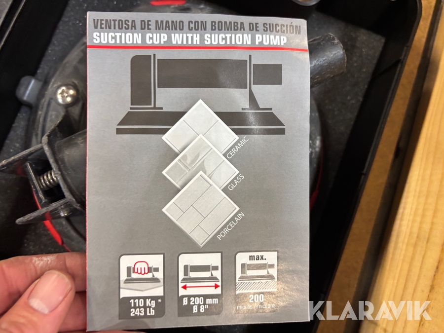 Vakuumlyft/ Sugkopp 2 st RUBI Vacuum SC-200, Vårgårda, Kla