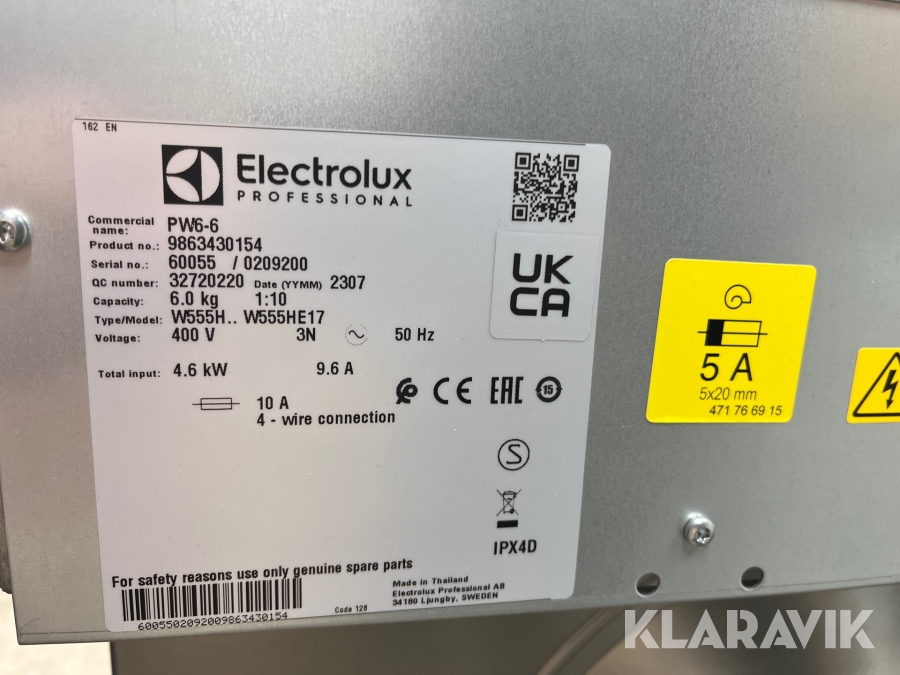 Tvättmaskin Electrolux PW6-6, Linköping, Klaravik auktioner