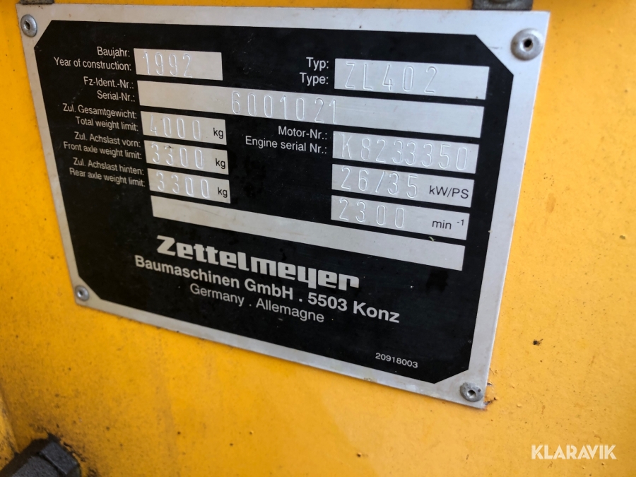 Hjullastare Zettelmeyer ZL402